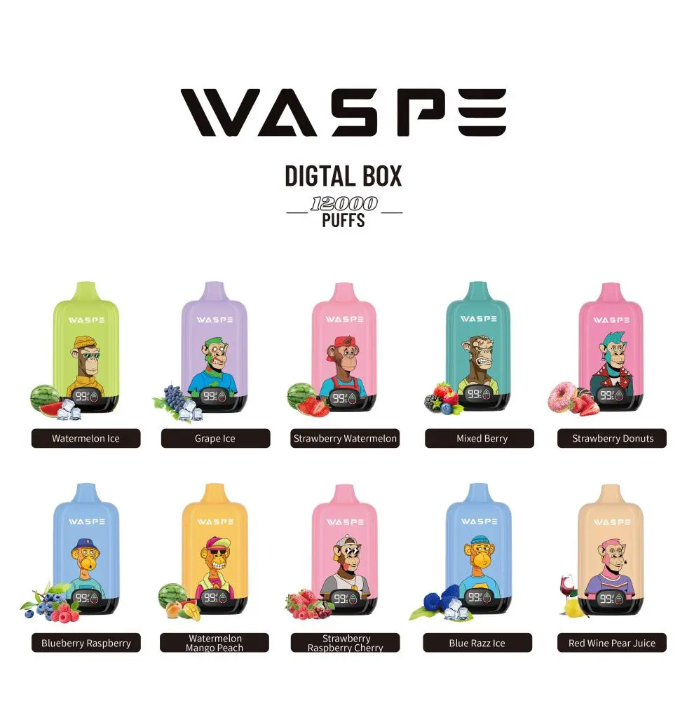 WASPE 12000 Digital Box Blue Razz Ice Einweg-Vape - Berry